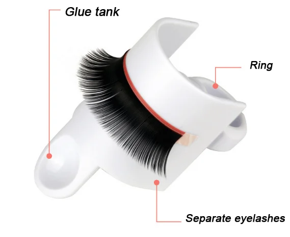 Eyelash Extension Tools&Accessories U-shaped Eyelash Glue Tray Palette ...