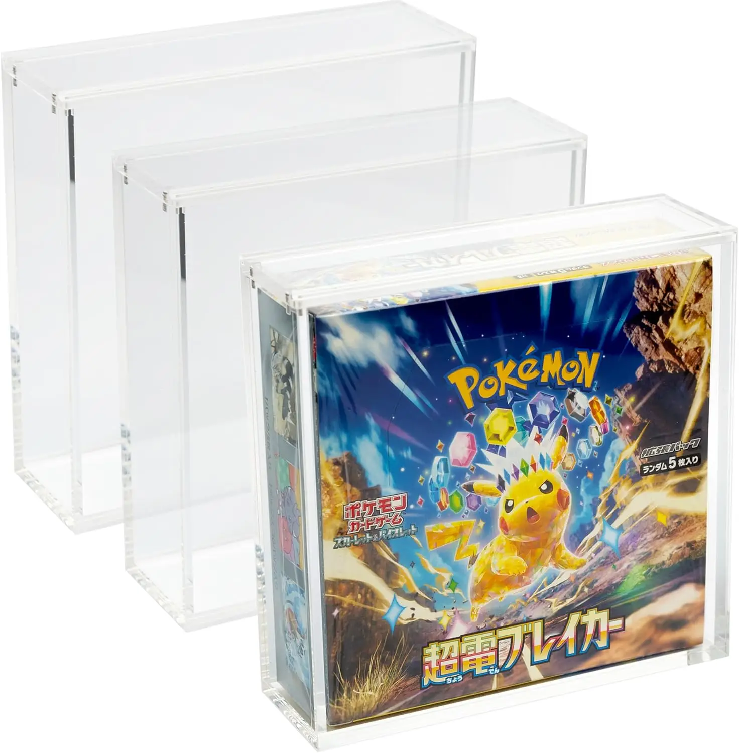 Premium 5mm Acrylic Display Rack for Japanese Pokemon Cards Booster Box ...
