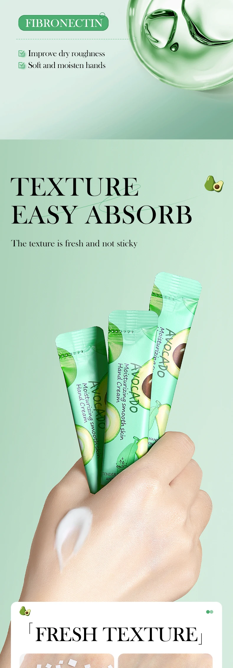 4ml*20pcs Portable SADOER Avocado Honey Moisturizing Smoothing Skin Hand Cream Lotion Anti ...