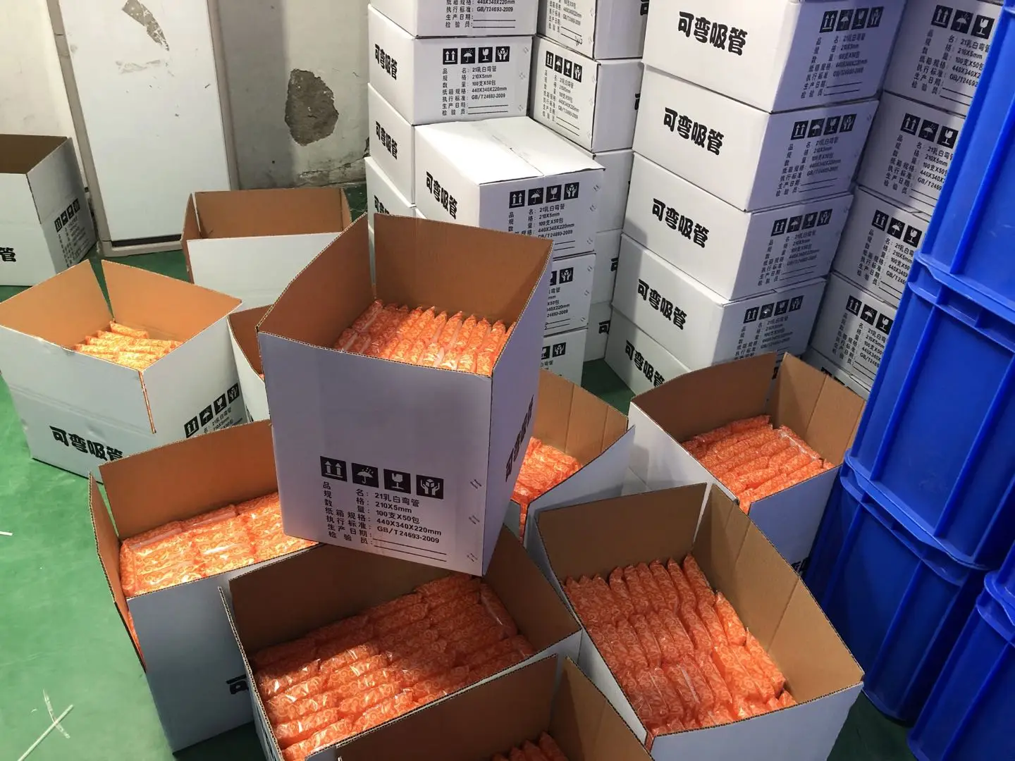 Small Straight Stripe Pp Plastic Soft Drinking Straws For For Square ...