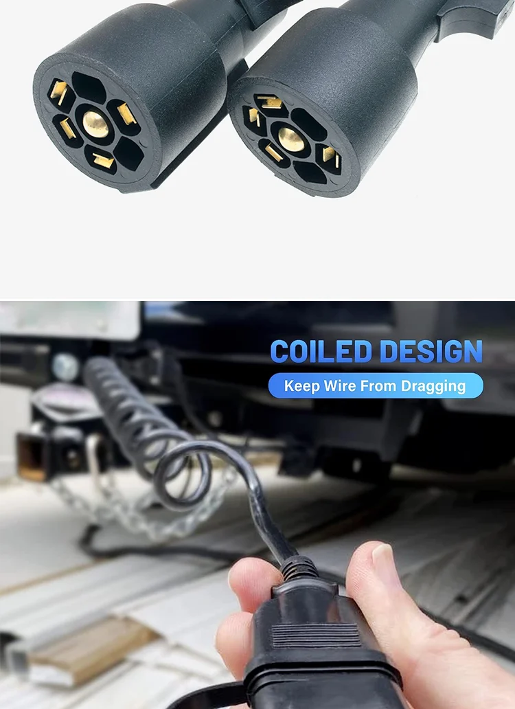 Heavy Duty For Truck Camper Blade Molded Rv Cable Wire 5 Way Trailer ...