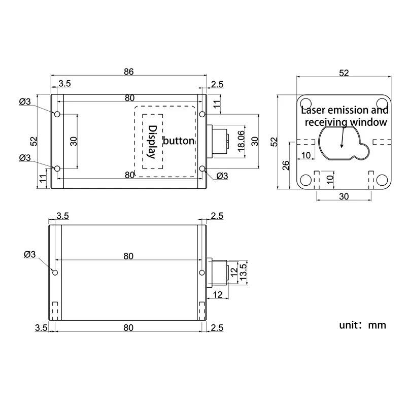 Laser Rangefinder Fast Response Lidar Sensor Range 100m Stacker ...