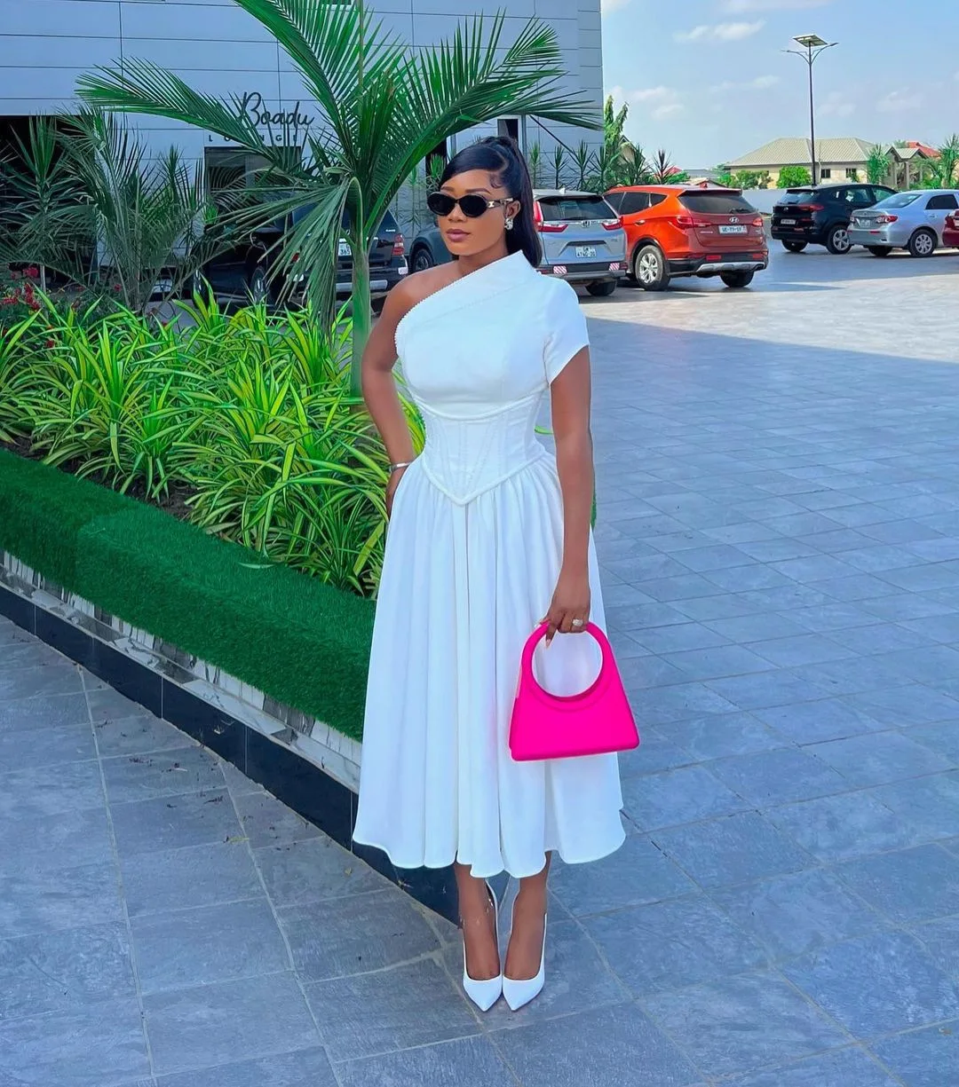 European And American Women's New Diagonal Neckline Short Sleeved ...