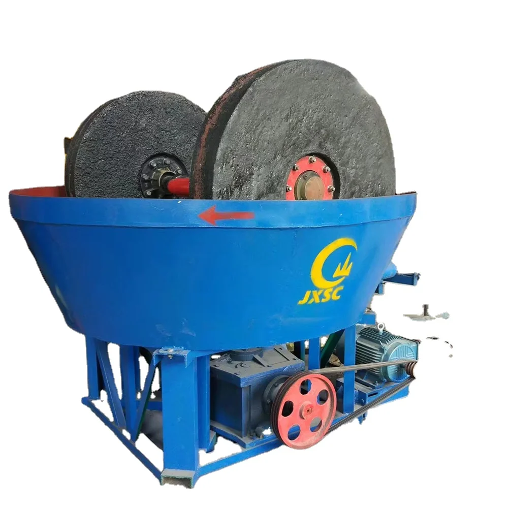 1-3TPH Hard Rock Gold Process Plant Grinder Machine Wet Pan Mill for ...