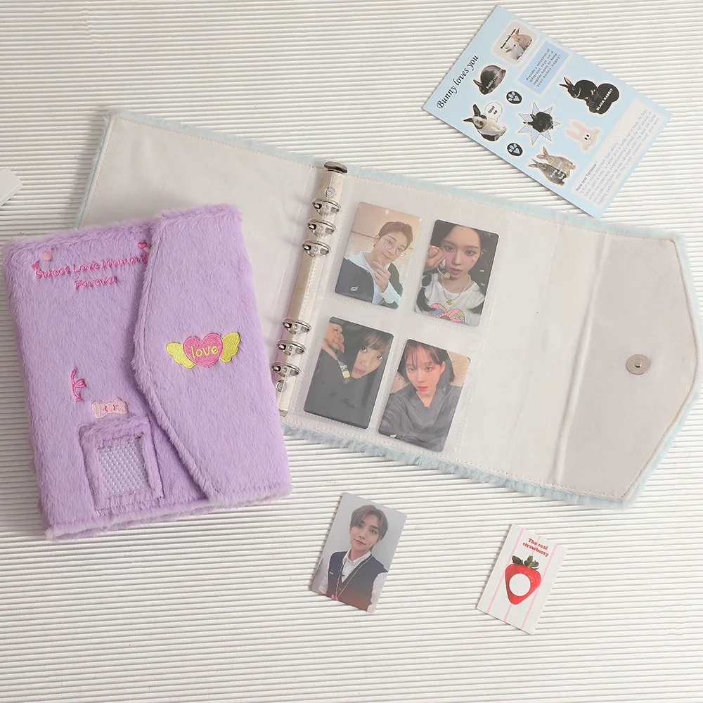 A5 Plush Binder Embroidery 6 Ring Magnetic Photo Album