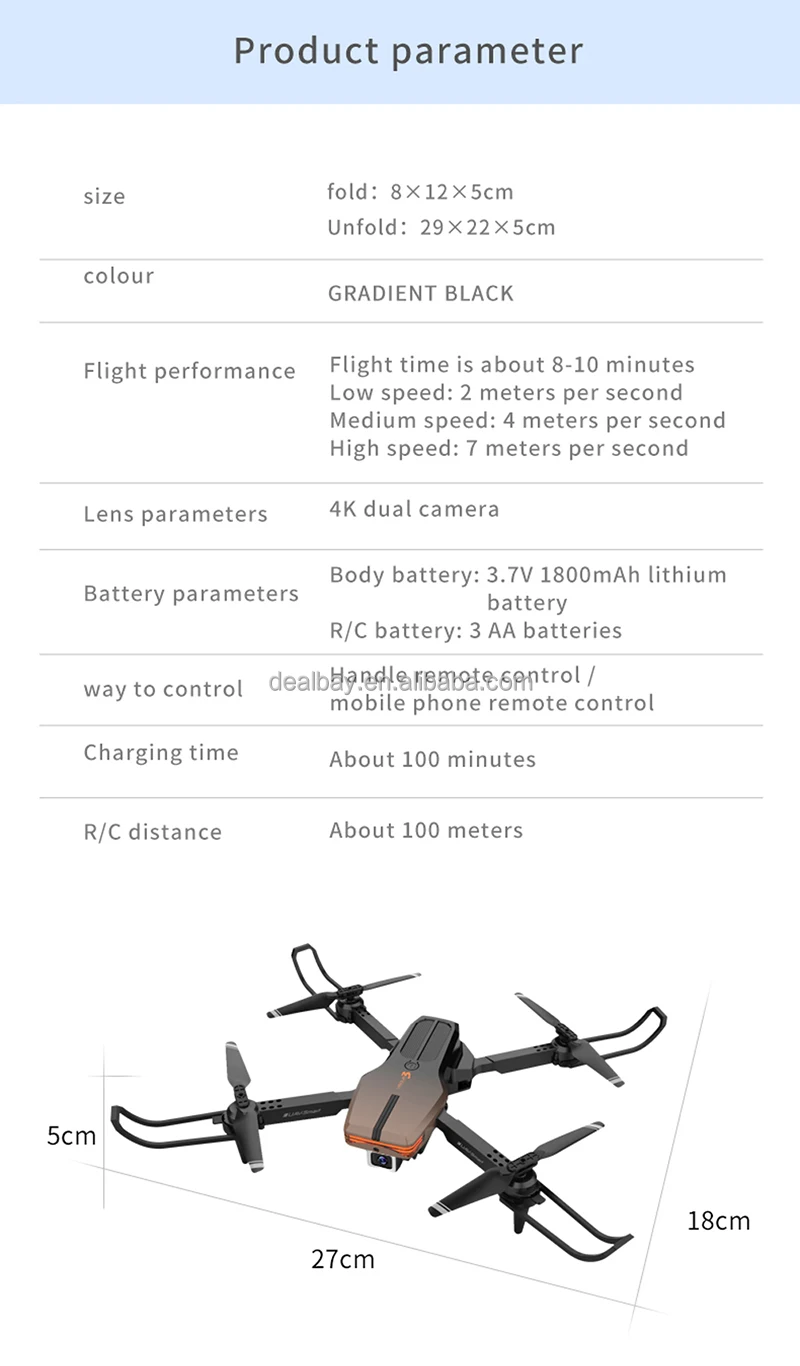 V3 Pro Drone - Foldable WIFI Drone with 3-Sided Obstacle Avoidance