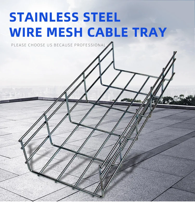 Basket Steel Cable Tray Outdoor 200*100 100*50 Galvanized Wire Mesh ...