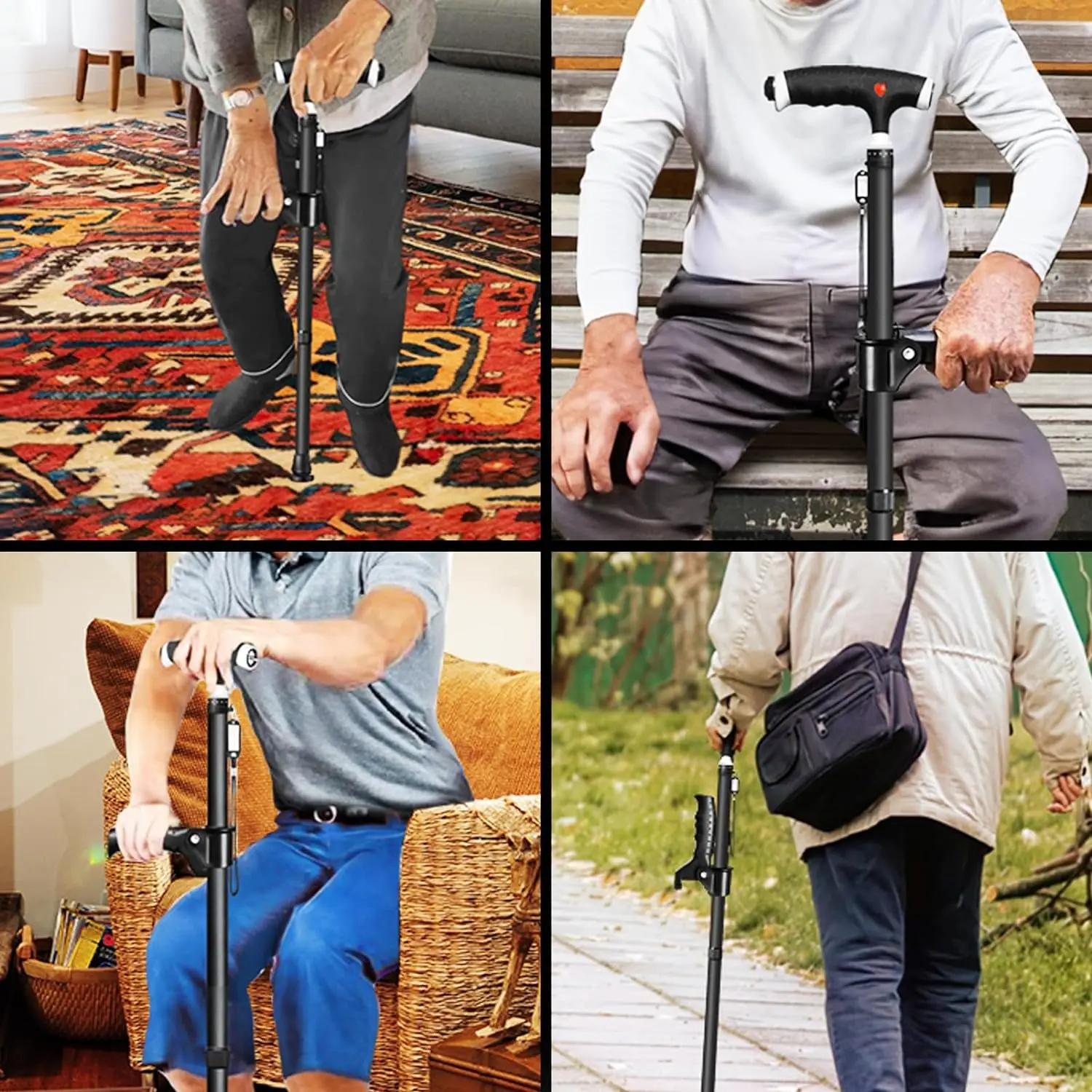 Stylish & Functional Walking Cane - Adjustable & Foldable