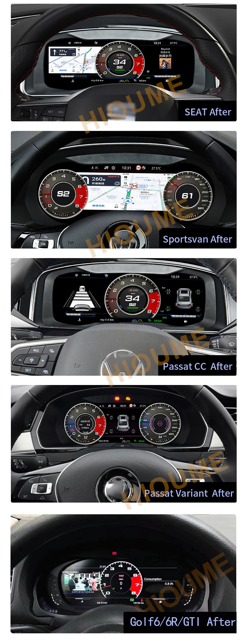 Volkswagen Golf 7 R Digital Speedometer LCD Instrument Cluster OEM