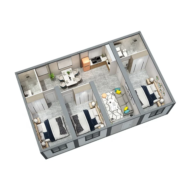 Flat Pack Container Modular Mobile House - 3 Bedroom