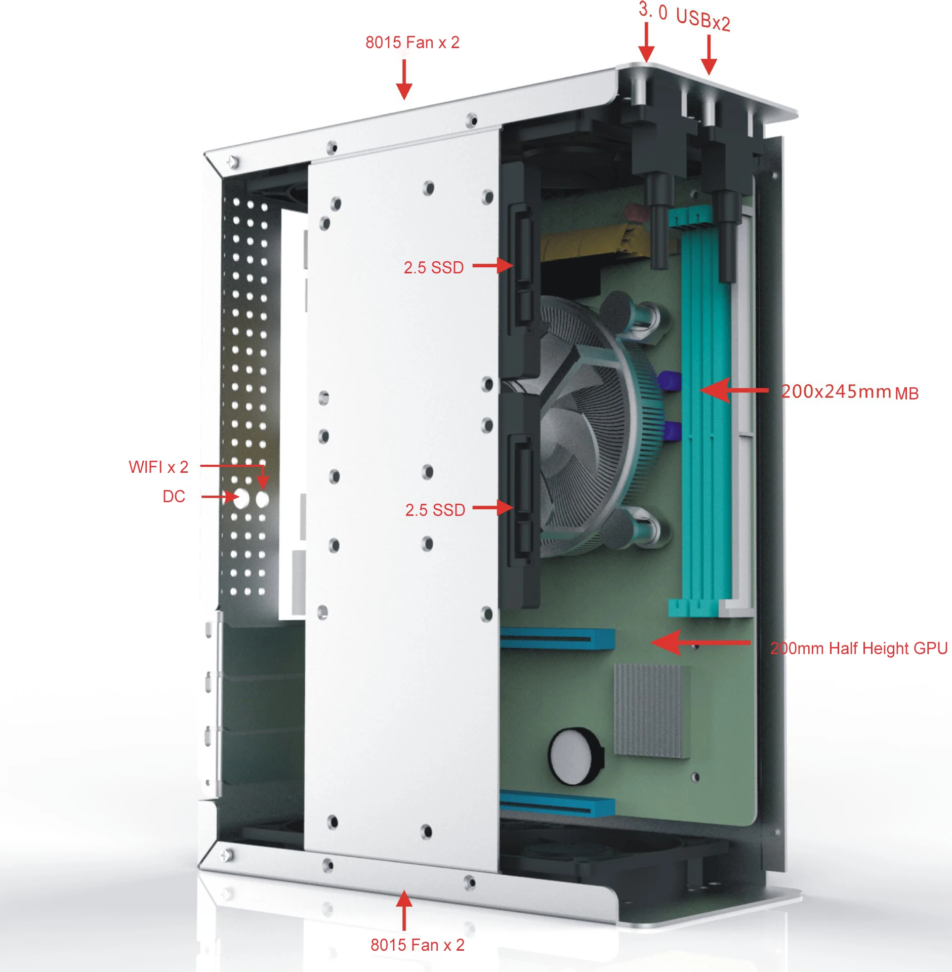 Rgeek Aluminum ITX MATX PC Case - Ideal for Small Form Factor