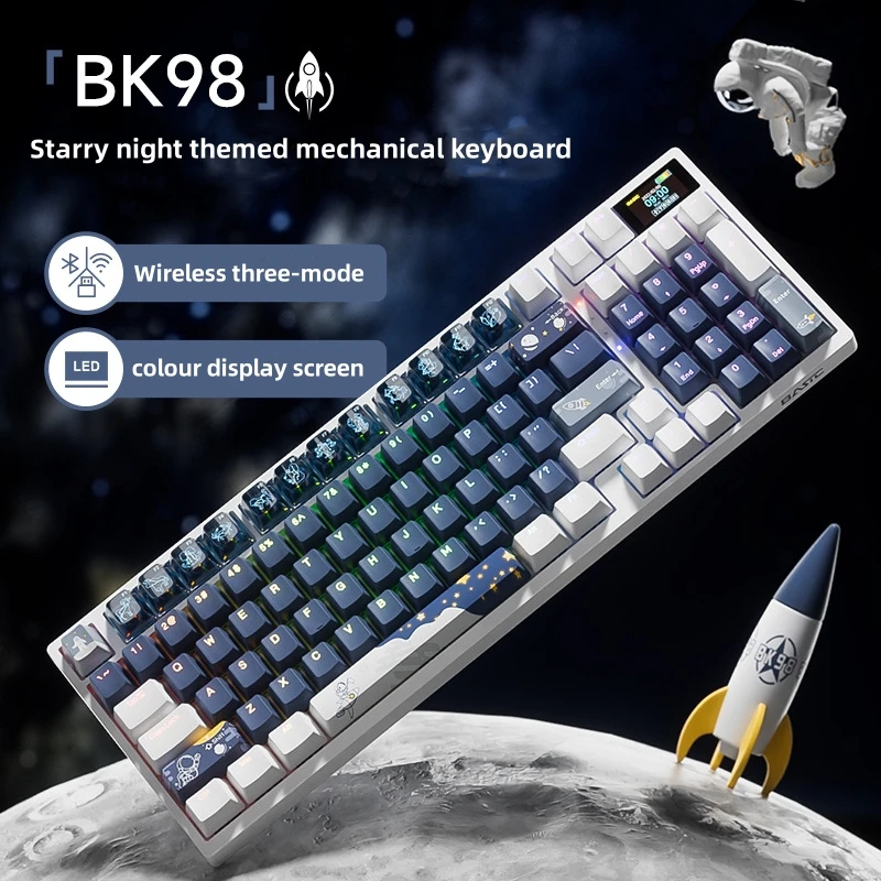 New OEM 98 Key RGB TKL Mechanical Gaming Keyboard Wireless Rechargeable ...