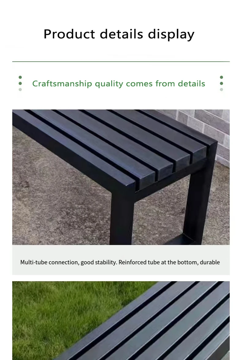 Modern Style Professional Long Metal Compound Park Garden Patio Outdoor ...