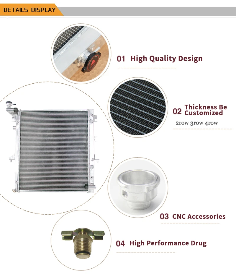 Aluminum Radiator for Mitsubishi L200 / Triton (KA_T, KB_T) 2.5 DI-D ...