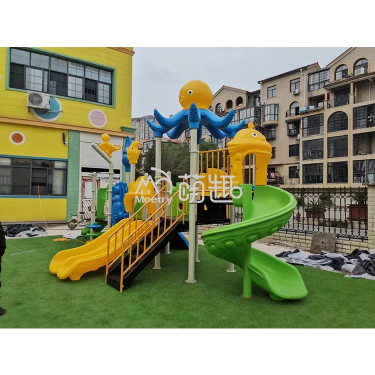 Moetry Preschool Playground Outdoor Plastic Slides Toboggan For ...