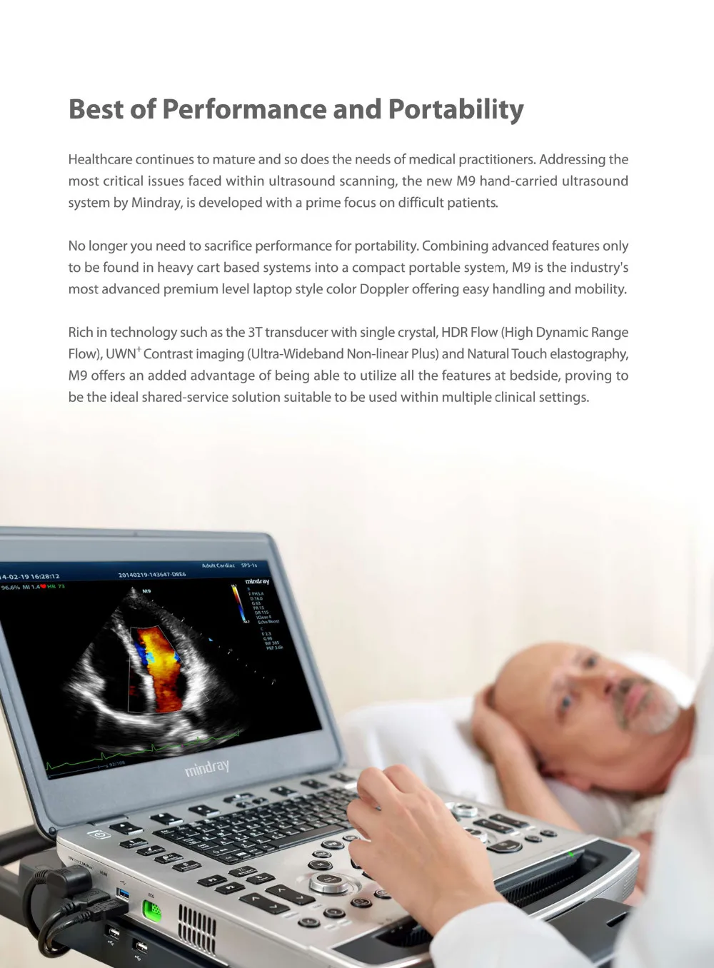 Mindray Color Ultrasound Machine/Mindray M9 Laptop Color Doppler ...