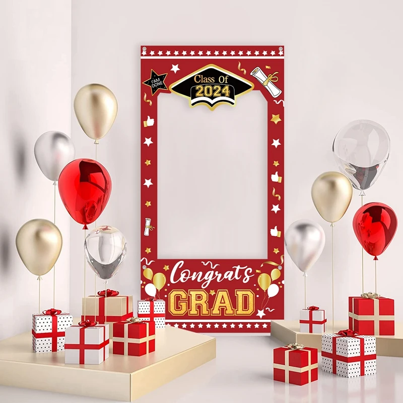 Graduation Photo Booth Frame Class Of 2024 Photo Props Congrats Grad ...
