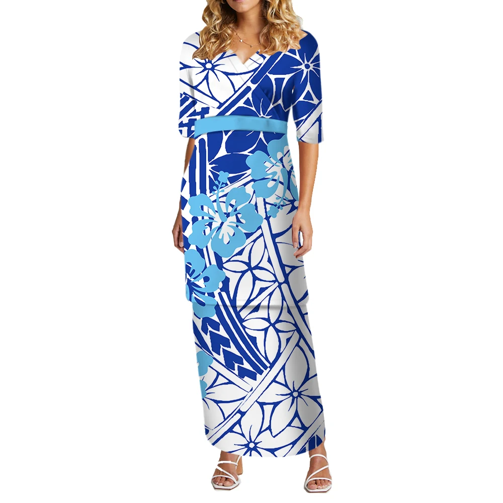 Print On Demand Tapa Polynesian Tribal Design Samoa Puletasi V Neck ...