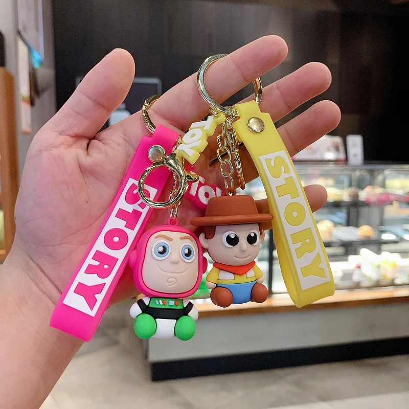 New Arrival Doll Key Ring Pvc Rubber Cartoon Cute Toy Story Mike Woody Buzz Pendant Keychain Car ...