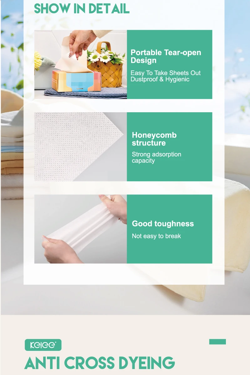 Washing Clean Color Grabber Sheet Laundry Degradable Color Catcher ...