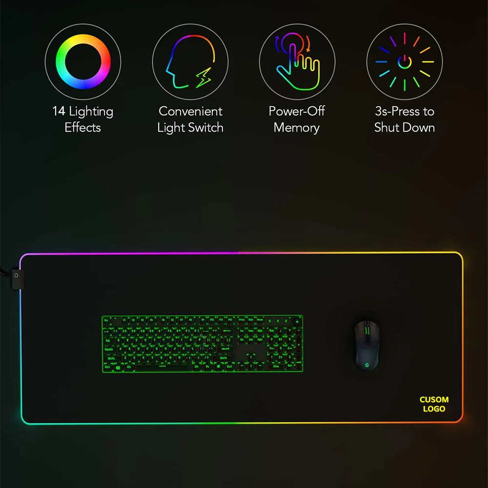 XXL RGB Cloth Mouse Pad - Factory Custom Non-Slip Gaming