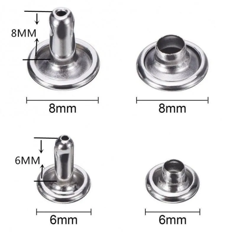 Shoes Accessories Double Dome Cap Stud Rivet For Leather Bag Nickel ...