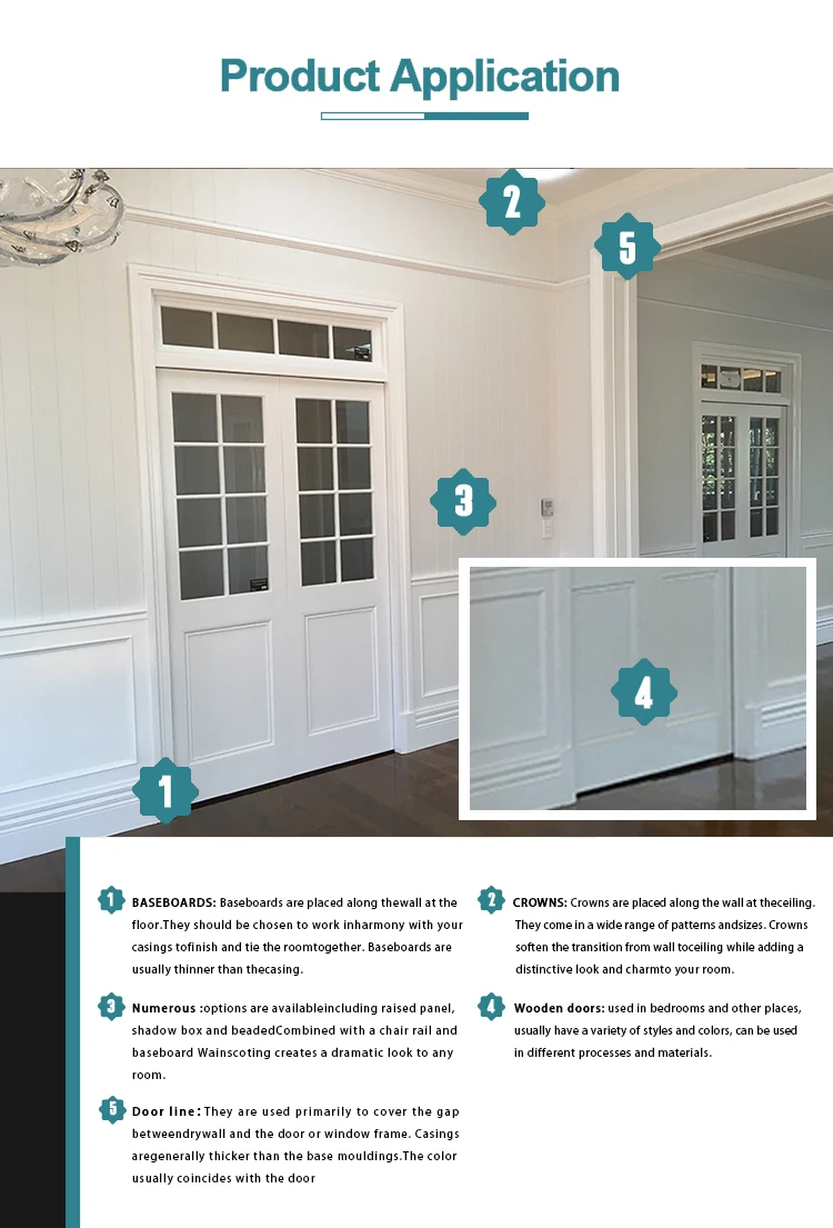 White Gesso Primed Mdf Skirting Moulding Mdf Board Pvc Crown Moulding ...