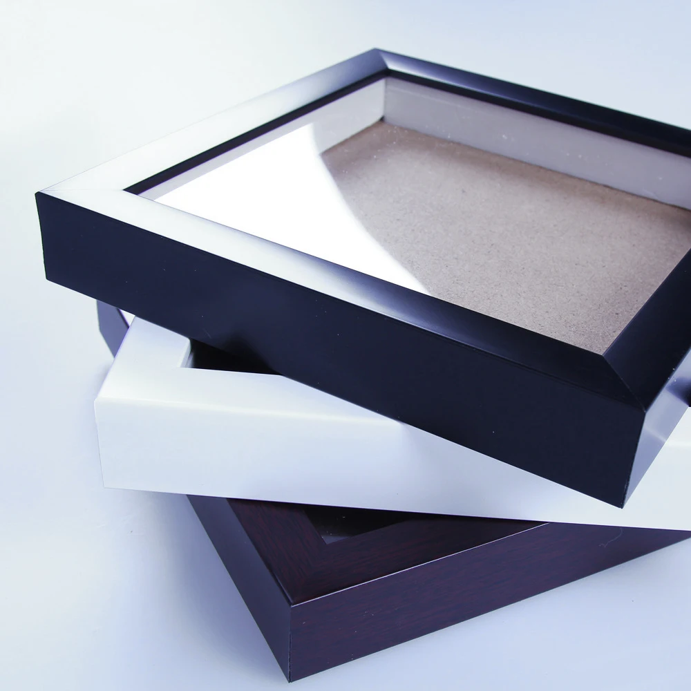 3d Effect Dried Flowers Shadow Box Frames With Glass Black White Walnut ...