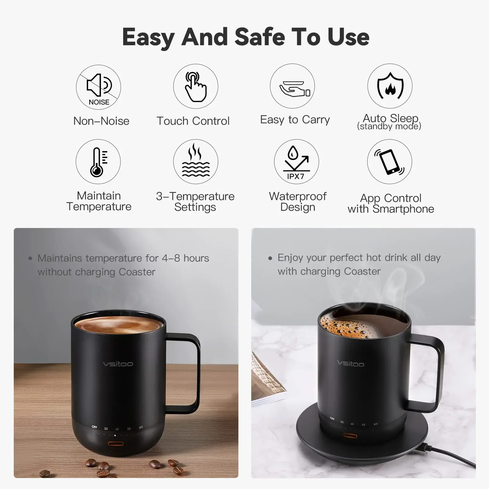 Custom Logo 14oz Smart Mug App Temperature Control Smart Drinkware 4-hr ...