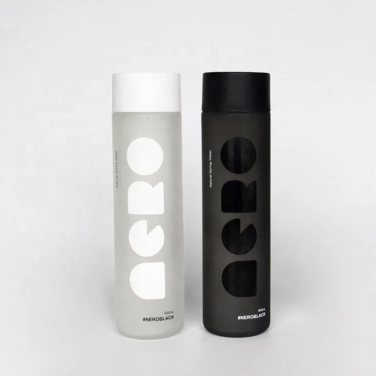 Voss Style Glass Bottle Glass Juice Bottles With Plastic Round High ... Voss Style Glass Bottle Glass Juice Bottles With Plastic Round High ...