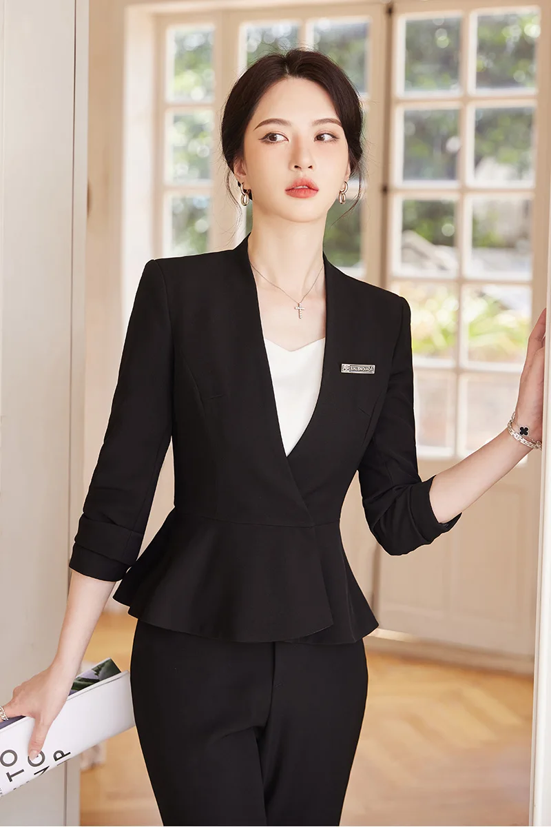 Wholesale Womens Sky Blue 2 Piece Suit Formal Business Office Lady