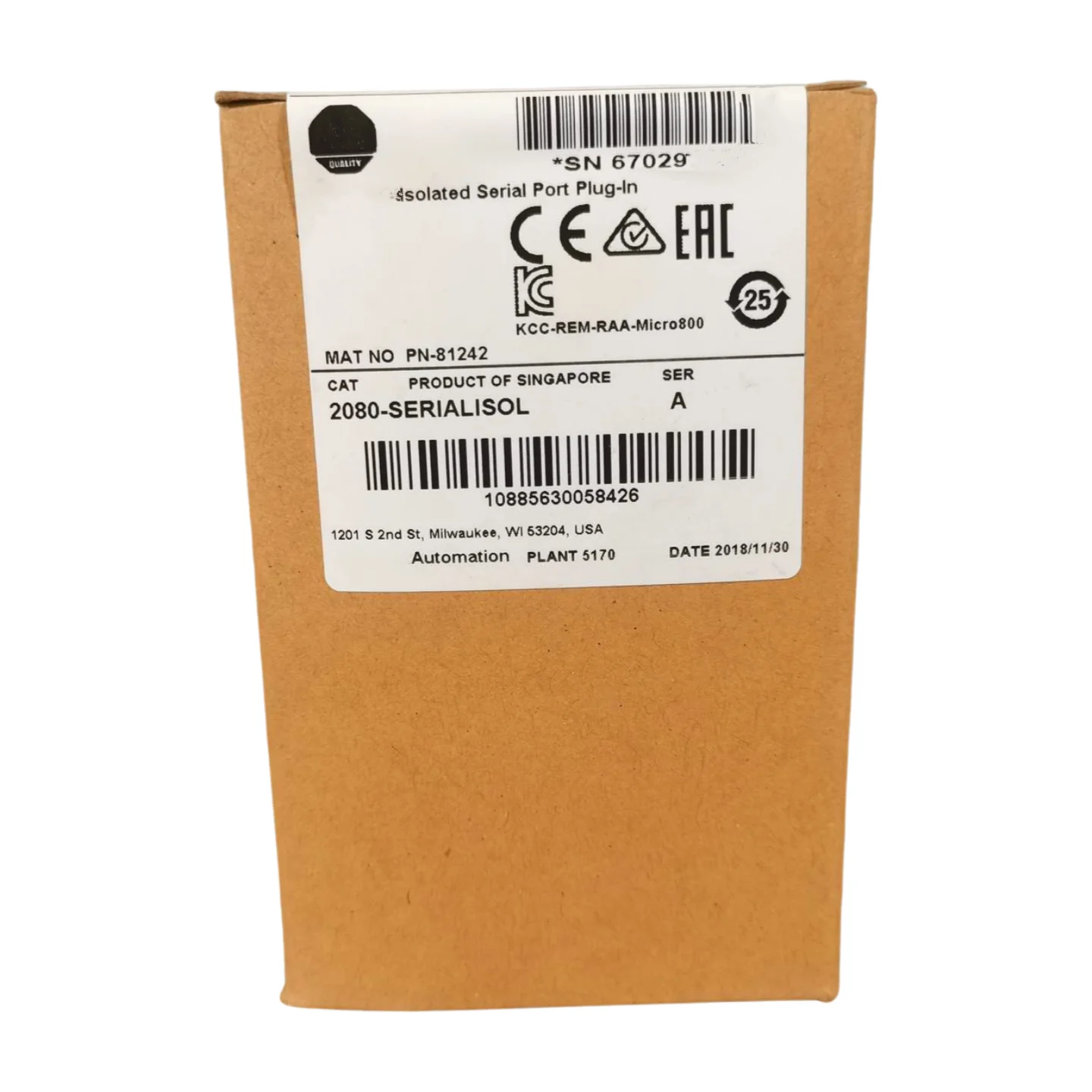 2080-serialisol Programmable Logic Controller Pn-81242 Isolated Serial ...