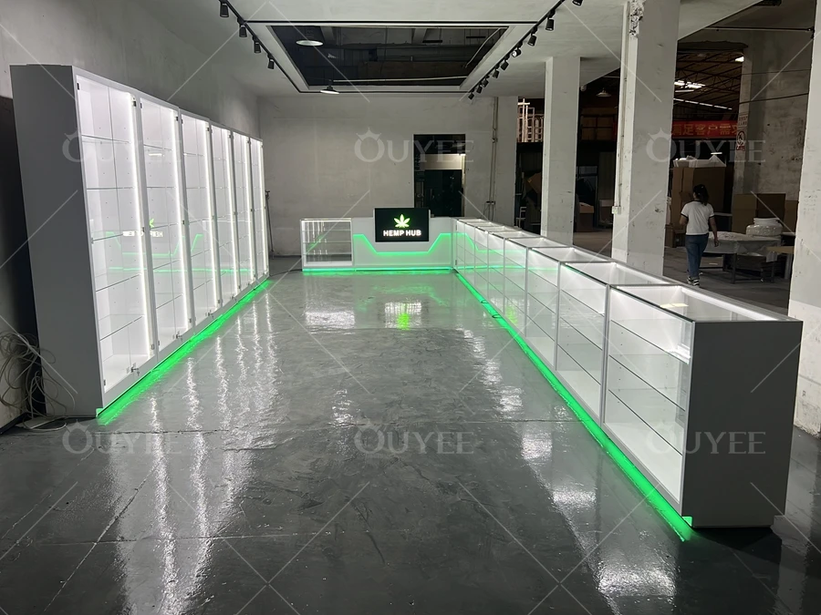 Custom Shop Design Cabinets - Eco-Friendly Smoke Shop Displays