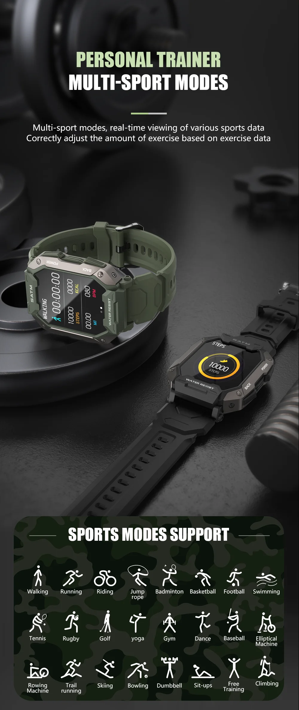 Hot Selling C20 Smartwatch 1.71inch Touch Screen Outdoor Sport Modes ...