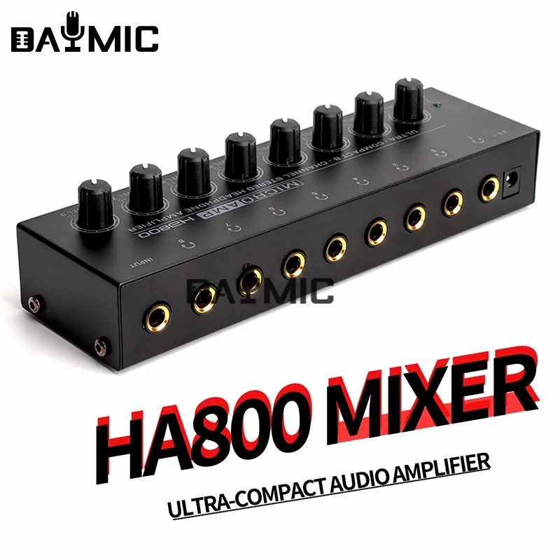 8 Channel Stereo Headphone Amplifier - Metal Mini Splitter