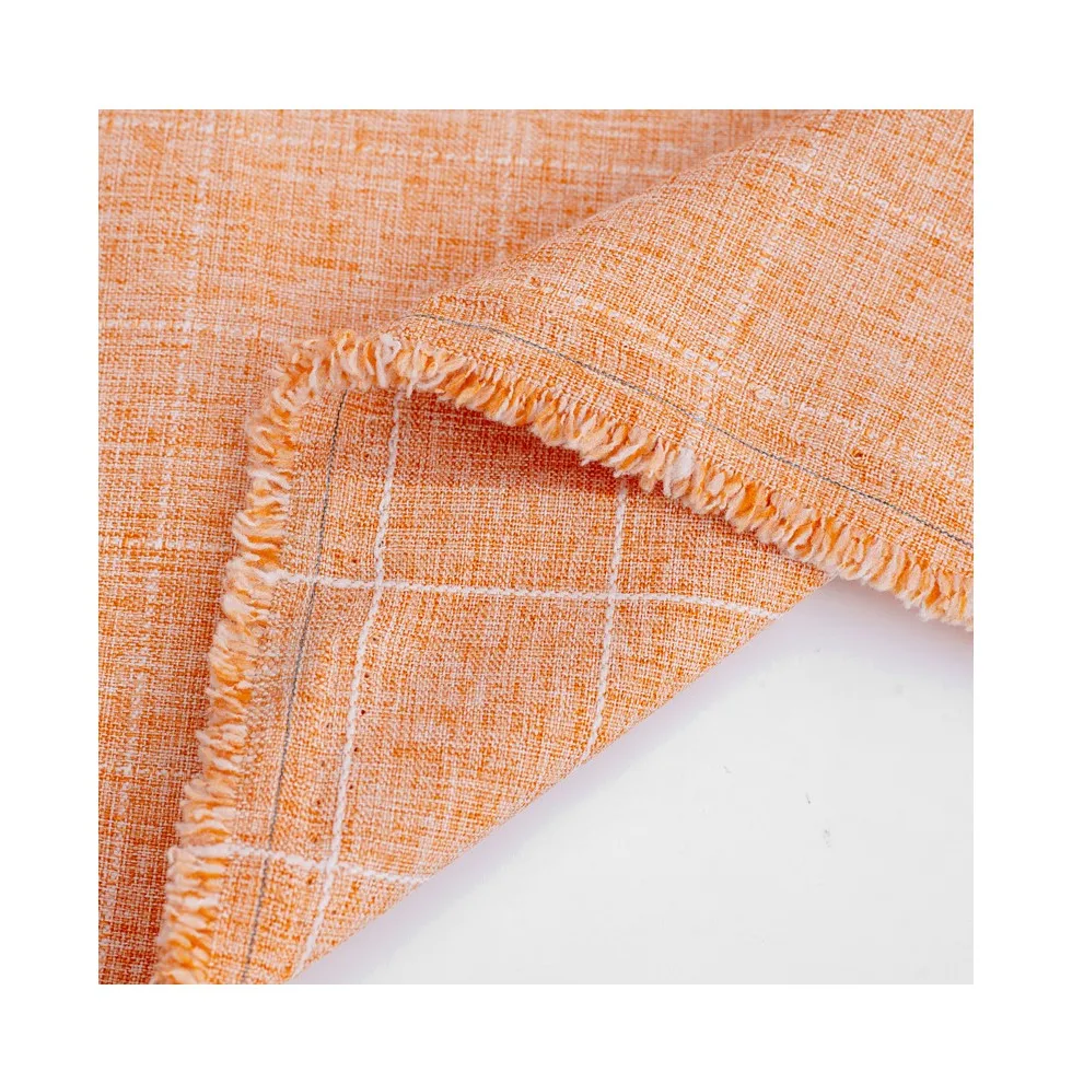 Fashion window pane plaid jacquard fabric Two tone linen like ...