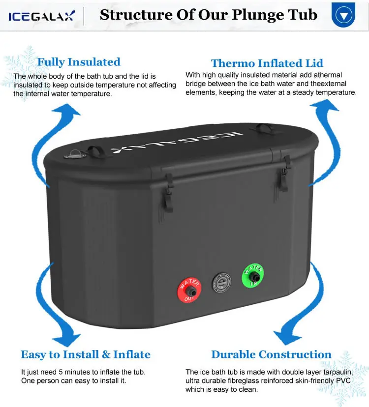 ICEGALAX Outdoor Portable Ice Bath Barrel Recovery Pod