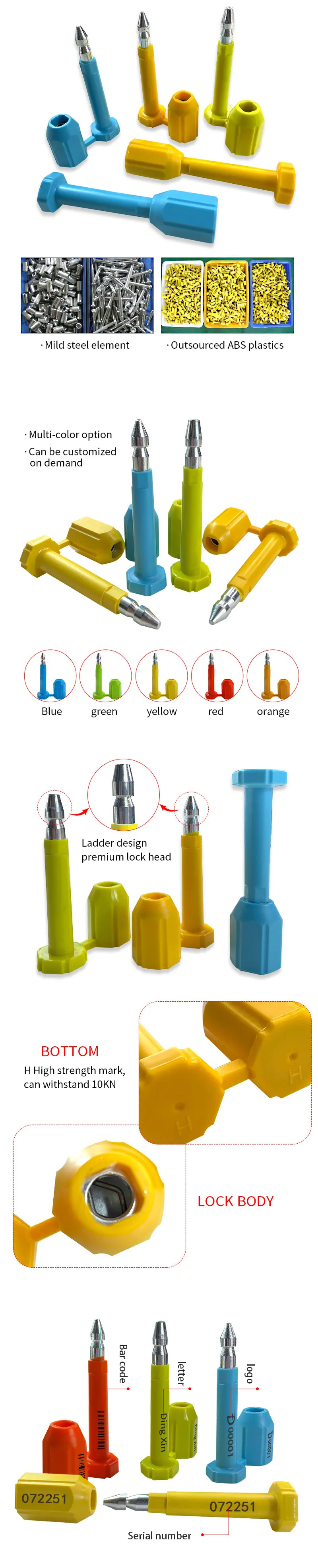 DX104B Bar Code Printing Shipping Bolt Seal for Container Door| Alibaba.com