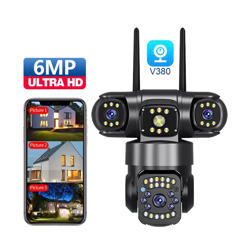Wistino 6mp Triple Lens Wifi Camera 360 Degree Rotating Motion ...