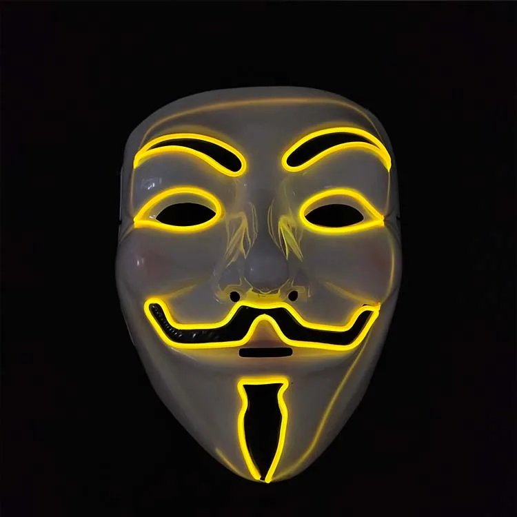Halloween Costume Cosplay Rave Party Pvc Led Mask Colorful Glowing El ...