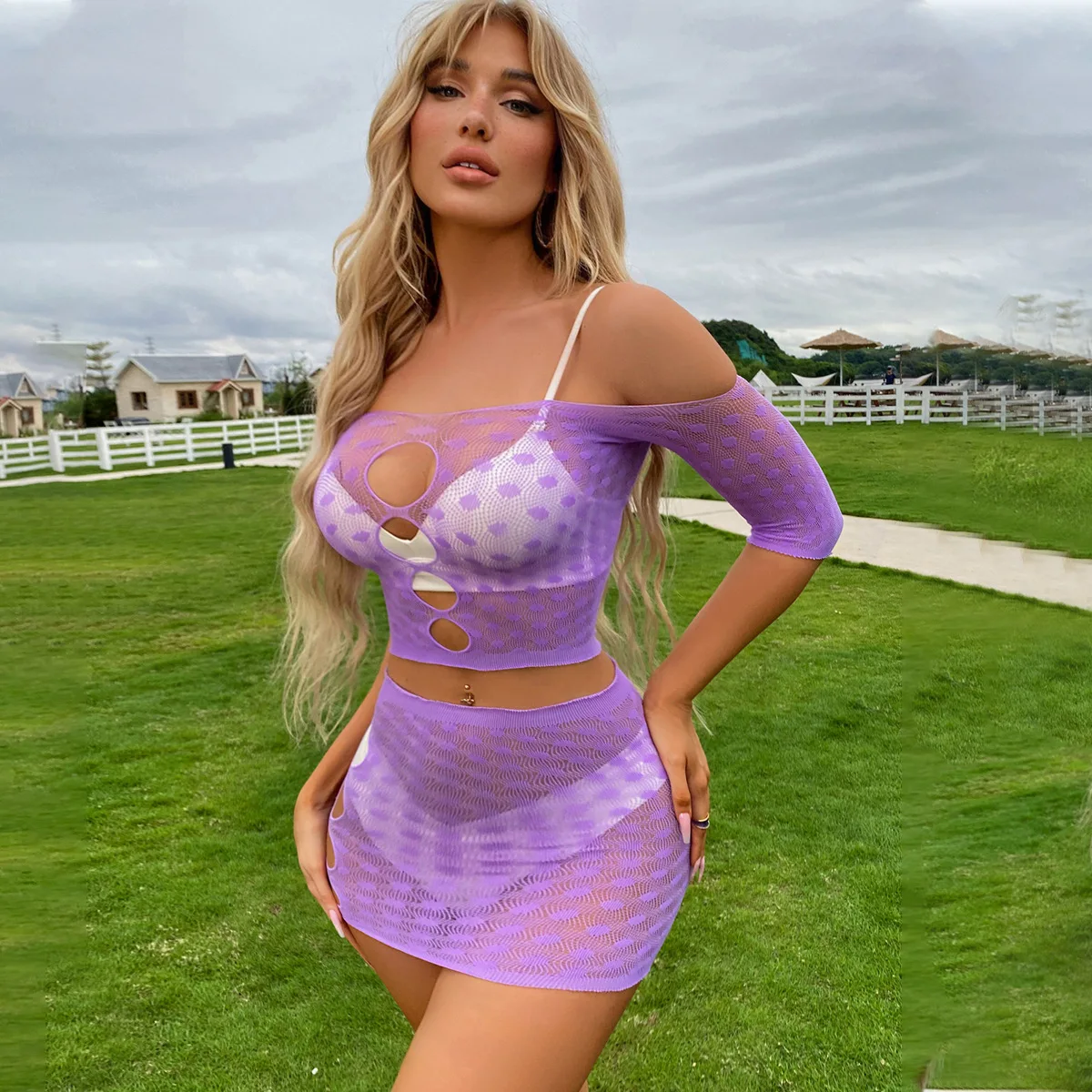 Sexy Ladies Underwear Medium Sleeve Net Bodystocking Lingerie Set Buy