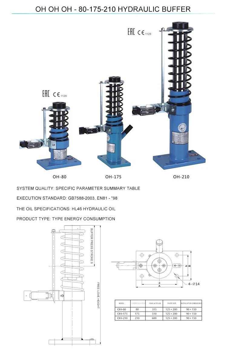 Customized Elevator Oil Buffer Spring - High Energy Dissipation