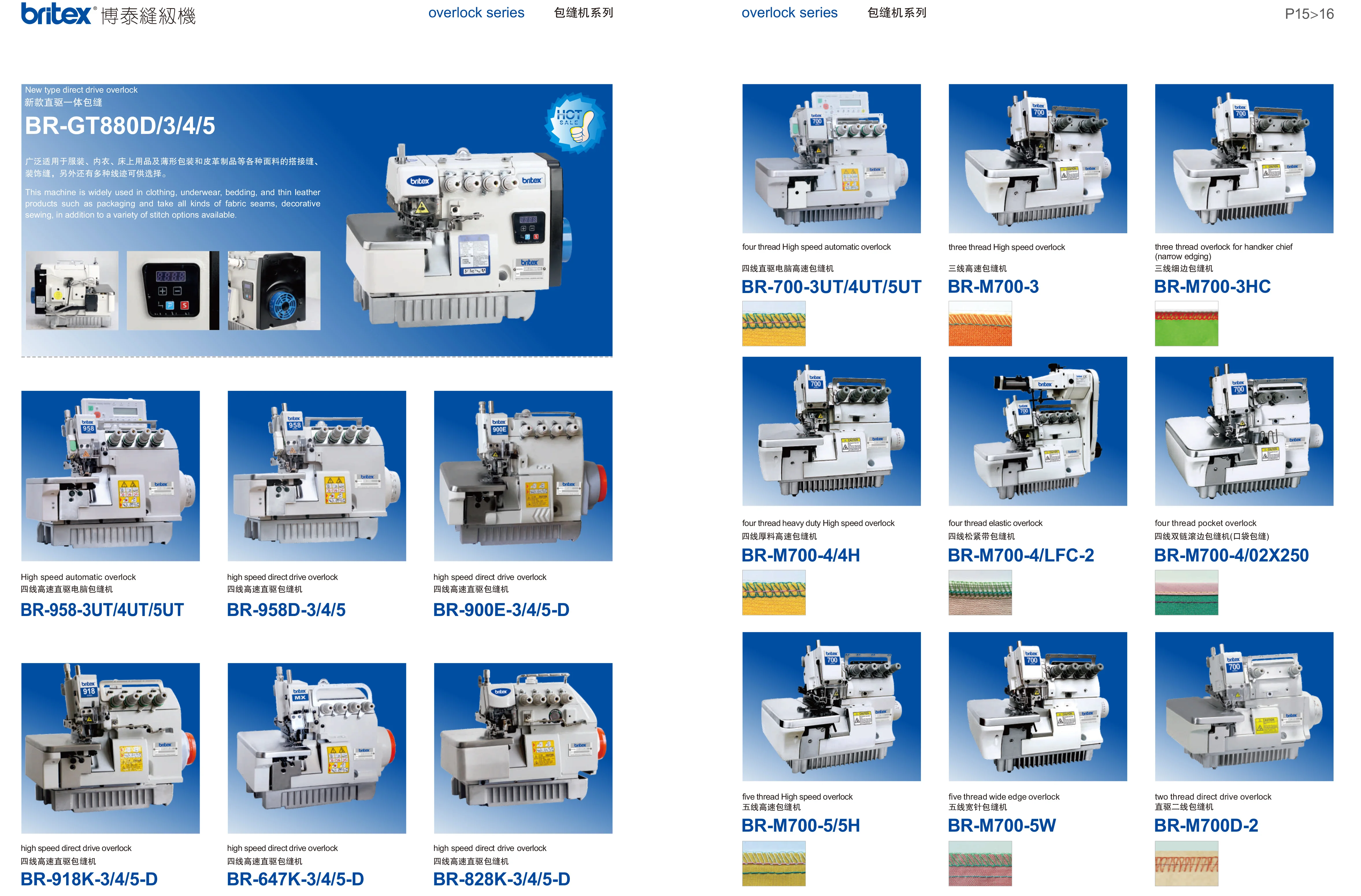 Britex 747 Overlocker - High Speed 4 Thread Sewing Machine