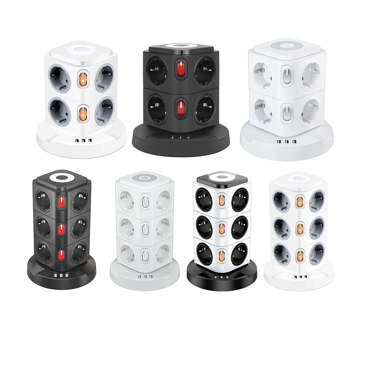 12 AC Outlets Electronic Extension Power Plug Socket with Overland ...