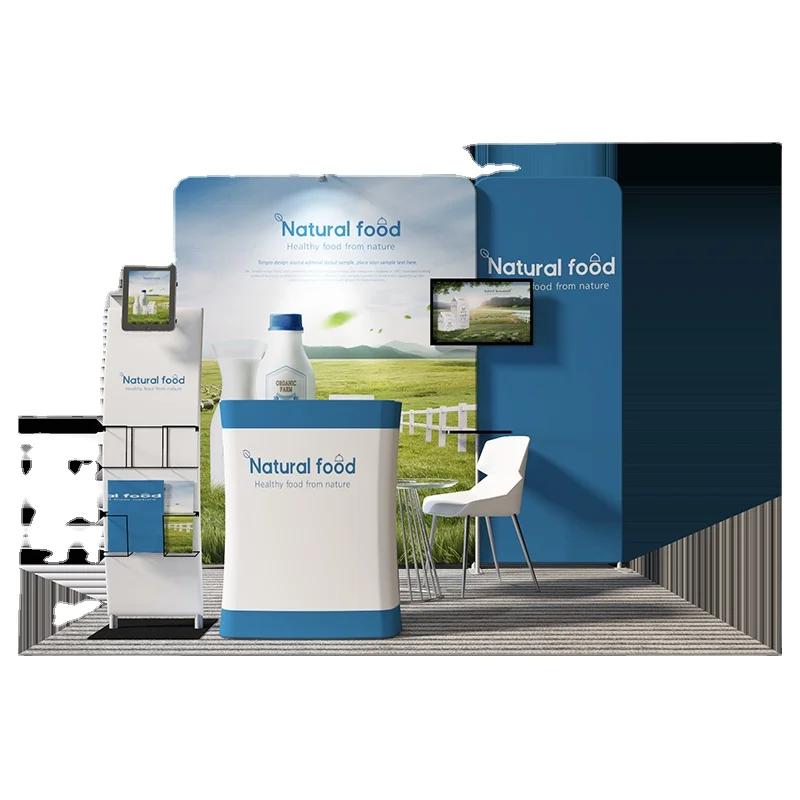 Exhibition Booth Aluminum Tube Portable 10x10 Ft Stretch Fabric Trade ...