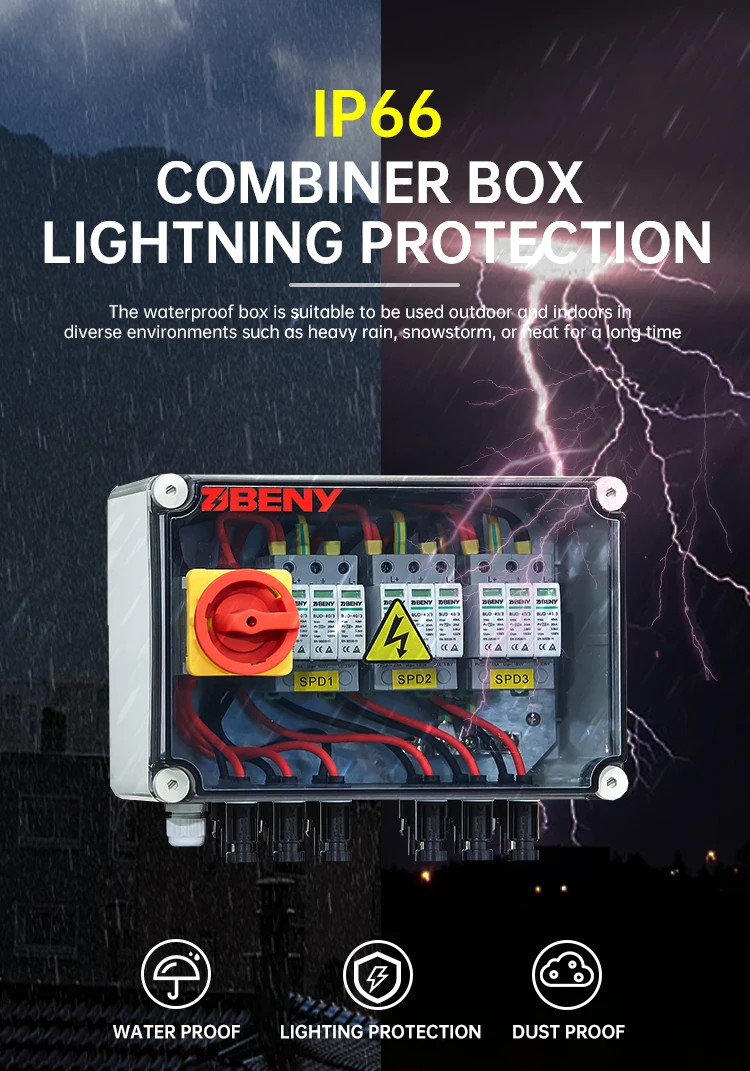 Beny New Pv Strings Dc Combiner Box 3 Input 3 Output Hot Sale For Solar ...