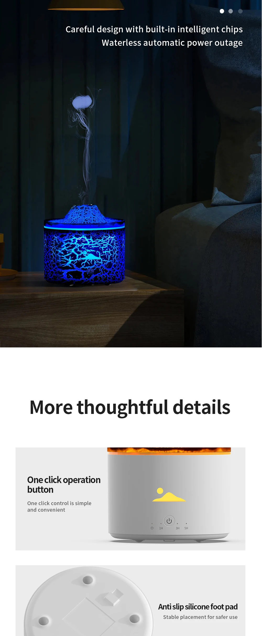 Electric Ultrasonic 3D Flame Air Humidifier Essential Oil Diffuser ...