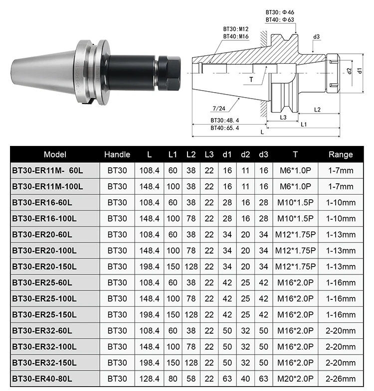 MAS 403 BT Lathe Tool Holder Adapter - Precision CNC Accessory