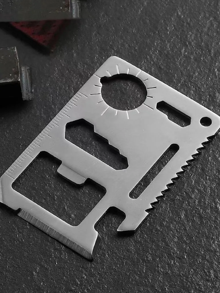 Outdoors Man 11 In 1 Stainless Steel Credit Card Pocket Sized Survival ...