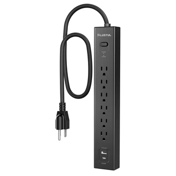 Us Standard 6-outlets Vertical Usb-a+c Power Strip Wall Mountable ...